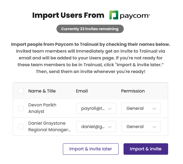 Trainual + Paycom Integration